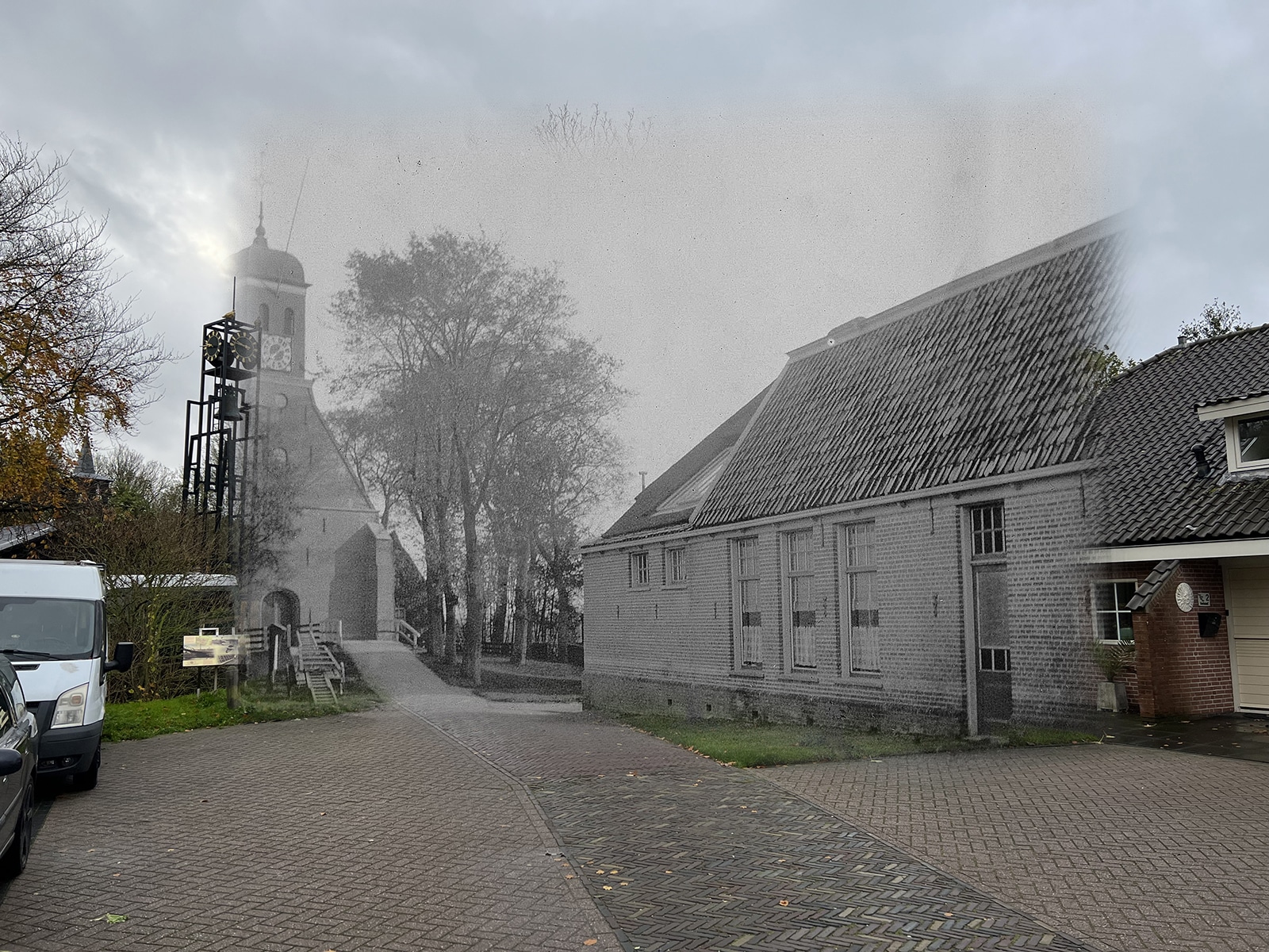 Timewarp: Het kerkje in Koedijk, foto van toen en nu.